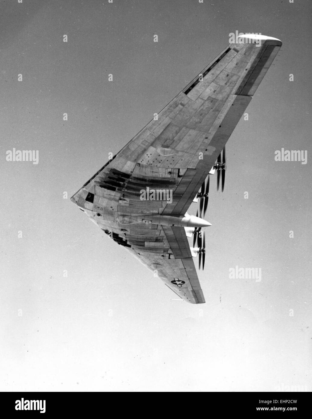 A 1946 photograph of the Northrop B-35, a pioneering flying wing design ...