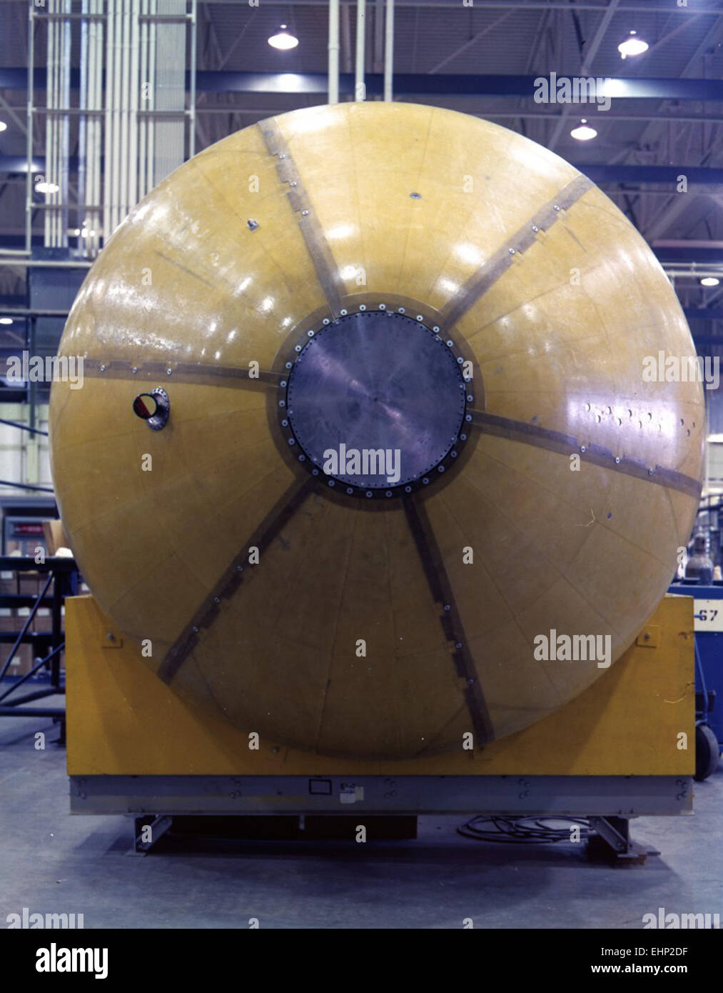 A photograph of the Centaur assembly line from October 7, 1959, showing ...