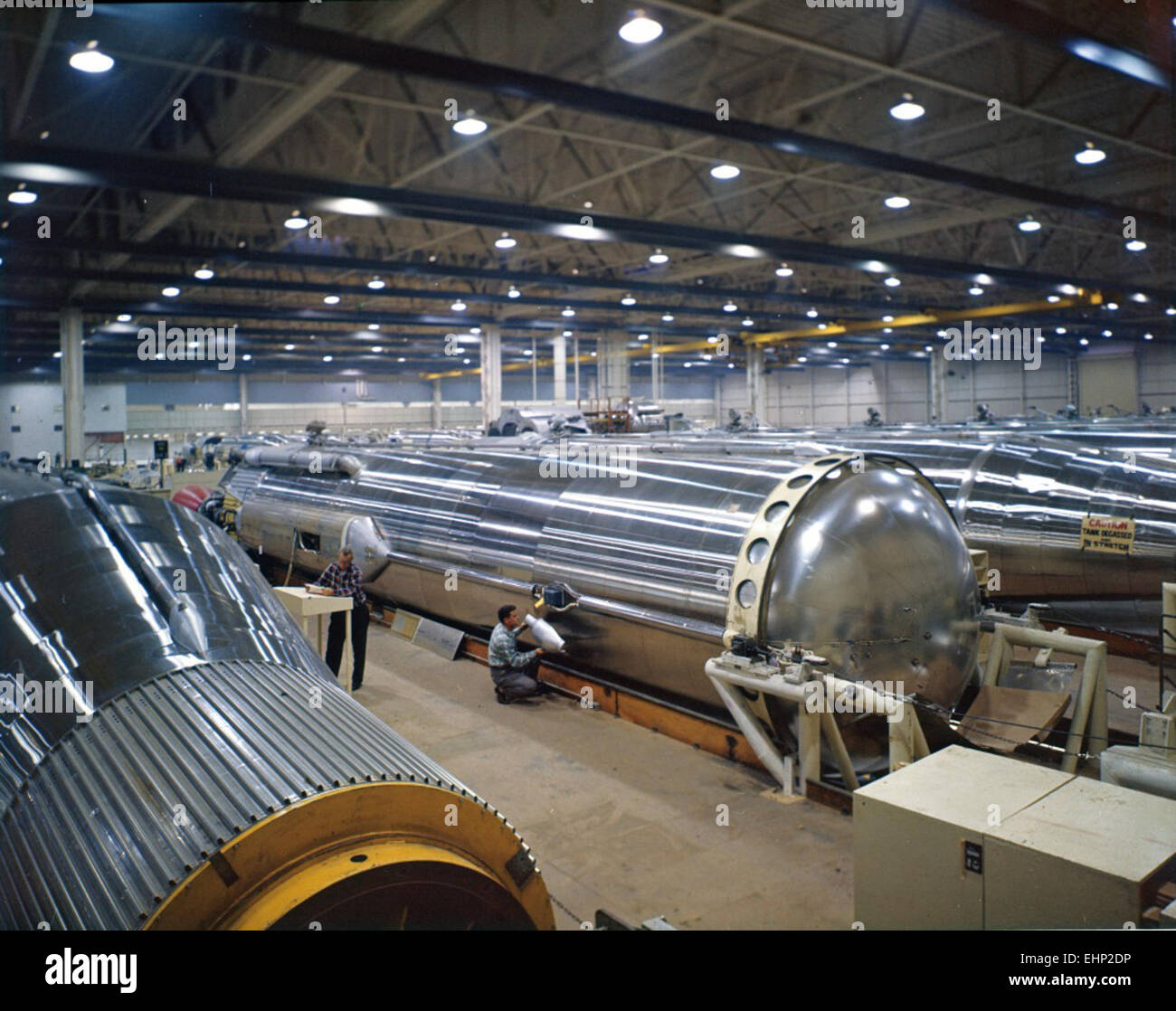 This image shows the Centaur booster 104D at the docks during assembly ...