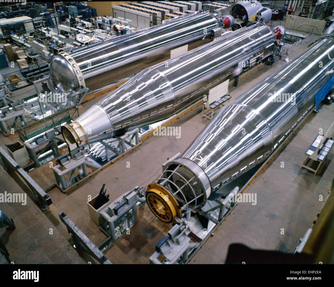 Photograph of the final assembly of Centaur Tank 104D on October 13 ...