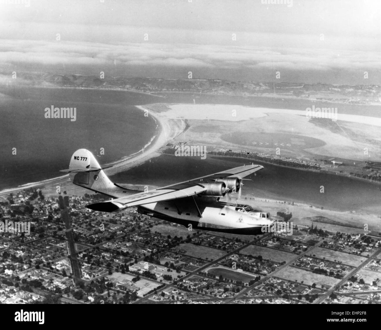 A 1937 Consolidated Model 28-1 NC777 aircraft on display in San Diego ...