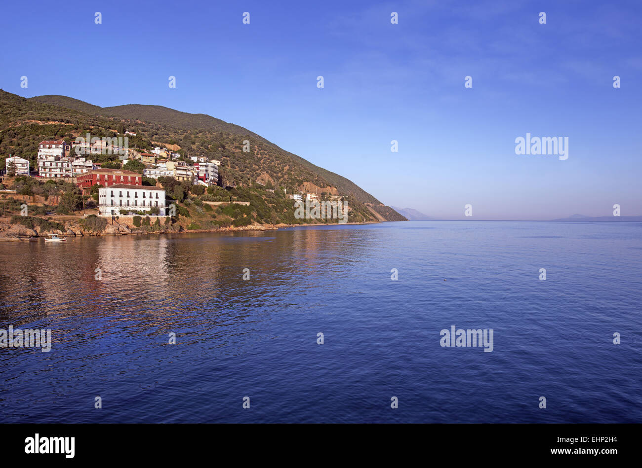 View at Edipsos, the famous spa city of Greece in Evia island Stock ...
