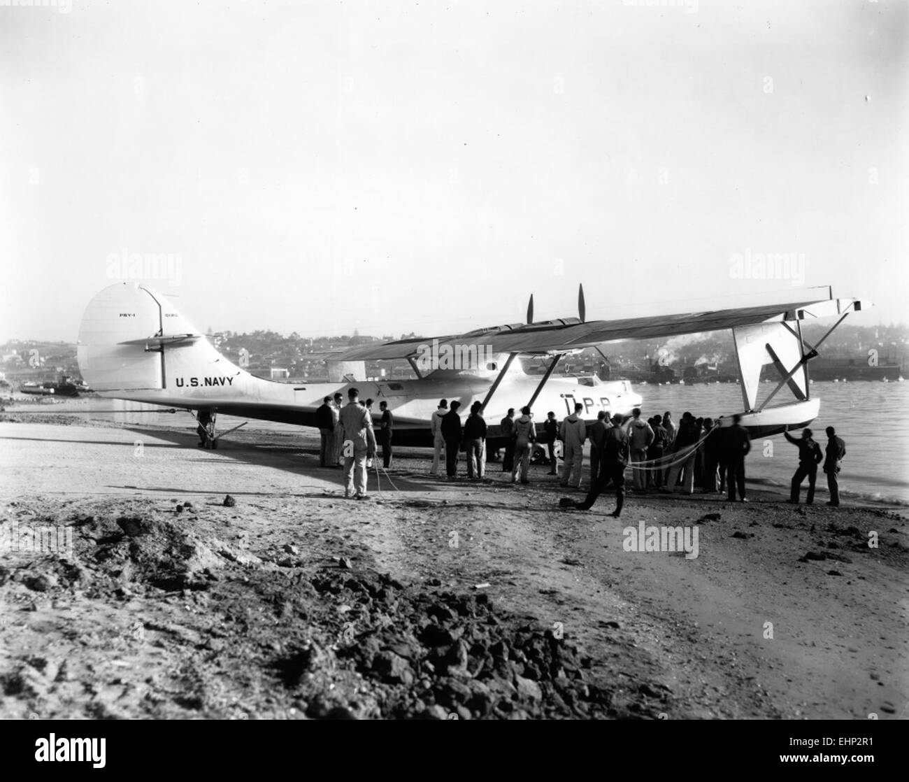 Photograph of a Consolidated PBY-1 aircraft, part of the VP-11F ...