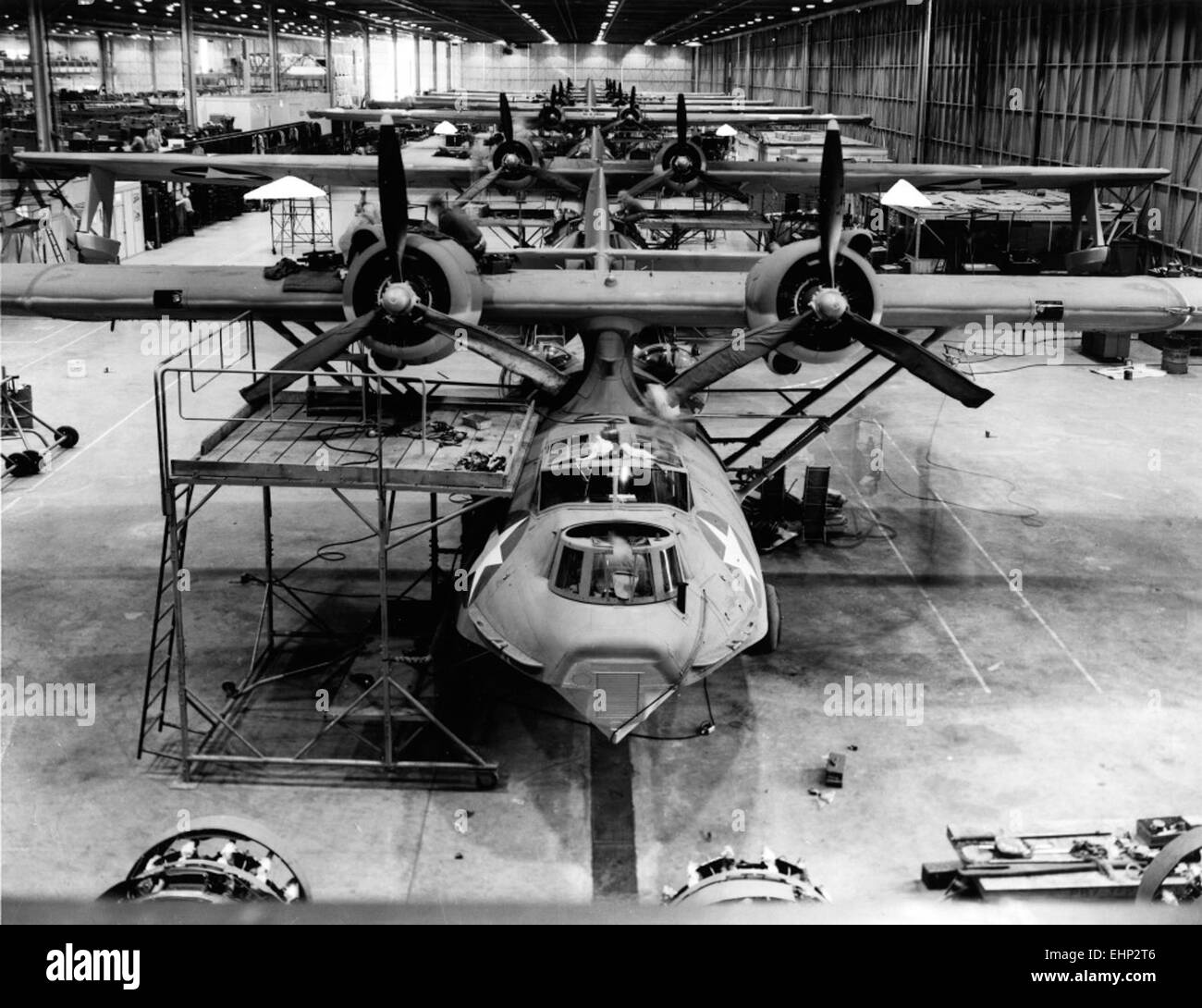 Consolidated PBY-5 production line 1942 mfr N4454 Stock Photo - Alamy