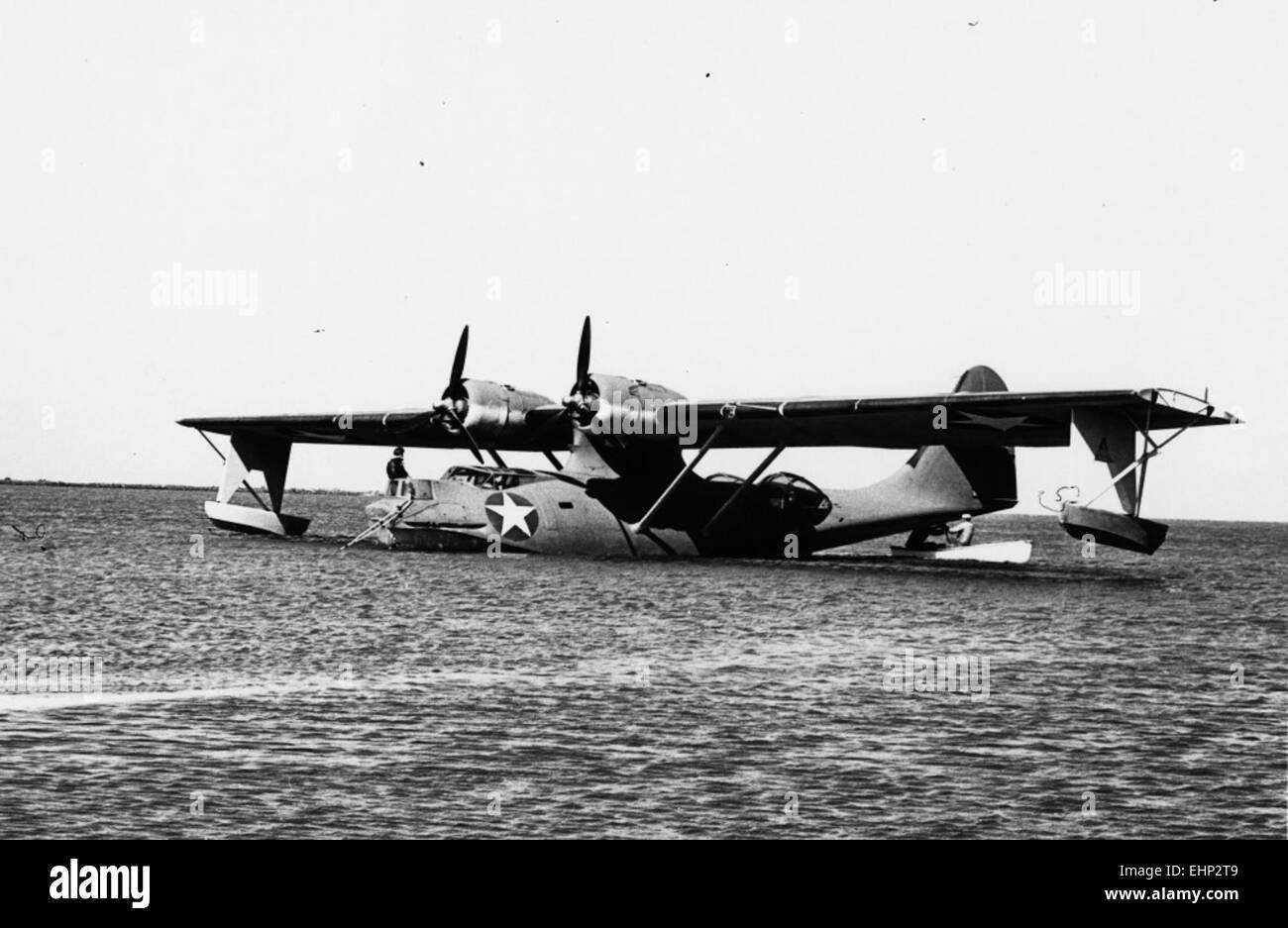 A photograph of the Consolidated PBY-5 Catalina, V-189, a seaplane used ...
