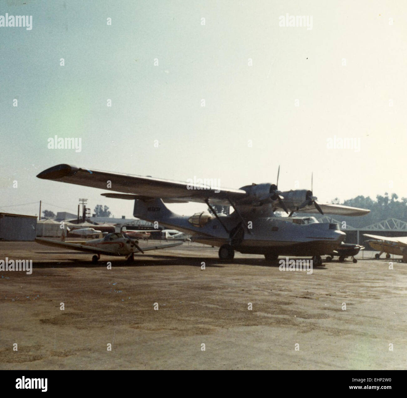 A photograph of a Consolidated PBY-5A Catalina amphibious aircraft ...