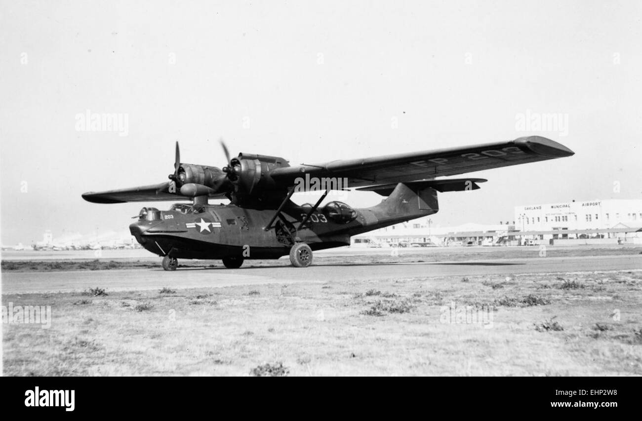A photograph of the Consolidated PBY-5A Catalina aircraft, stationed at ...