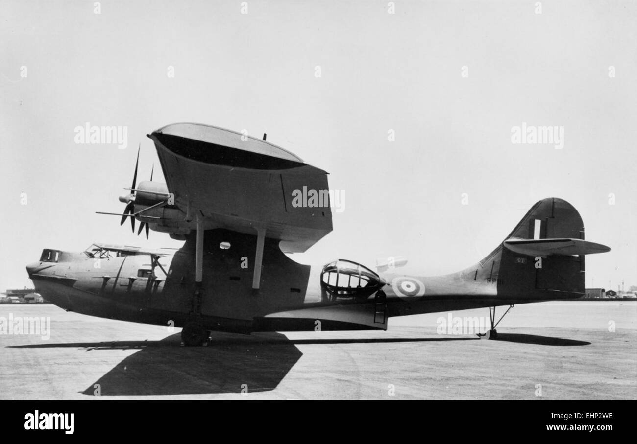 The Consolidated PBY-5B Catalina amphibious aircraft is depicted in a ...
