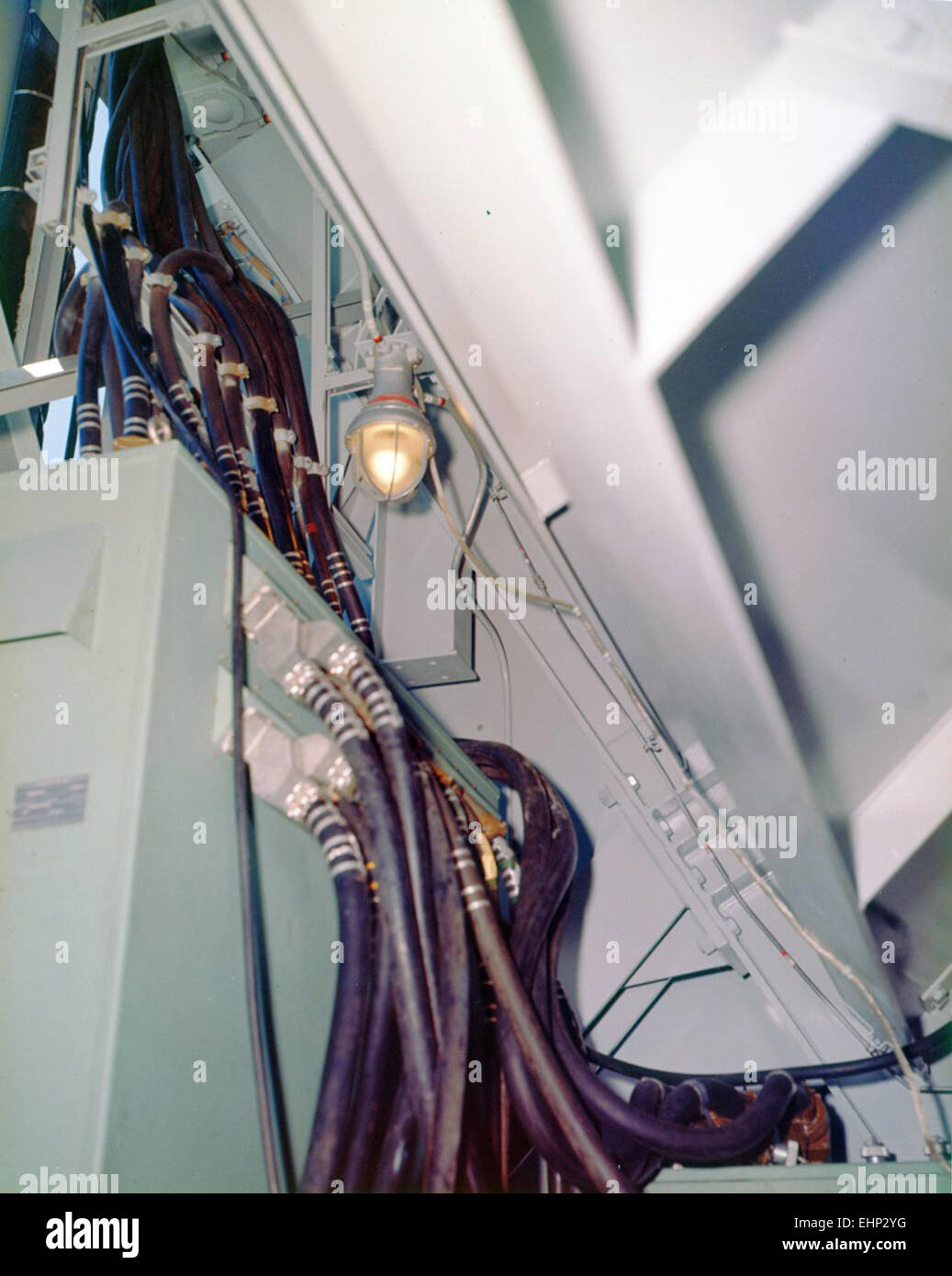 A photograph of a missile launcher system from August 13, 1962, showing ...