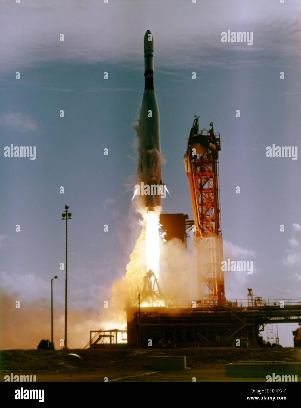 A photograph of the Mariner launch, featuring Atlas 288D and the second ...