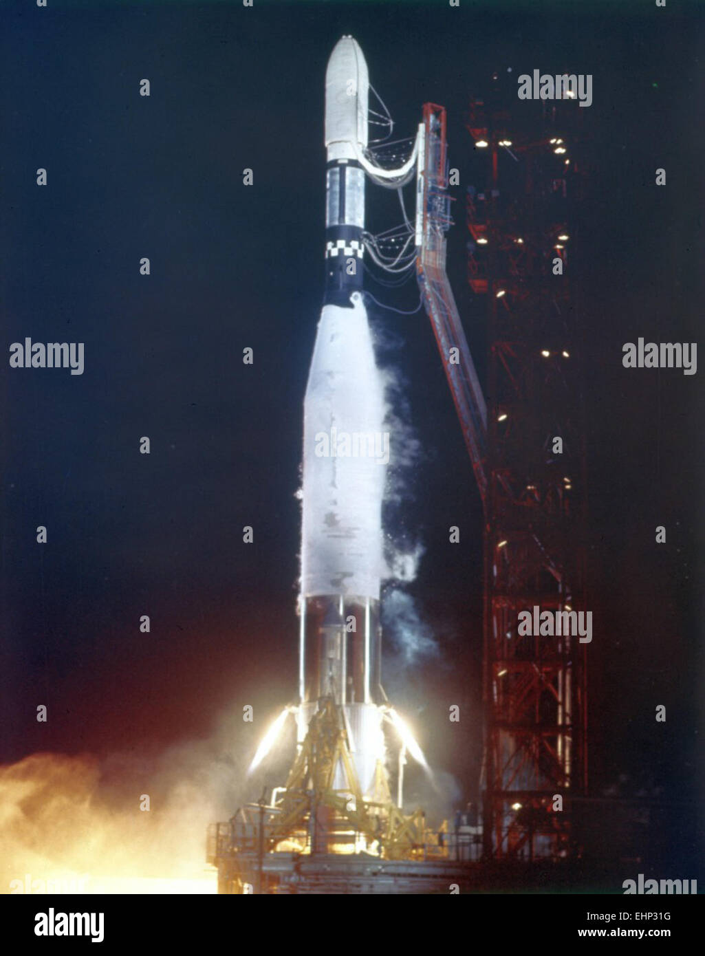 A photograph of the Mariner launch, depicting the Ranger 1 mission ...