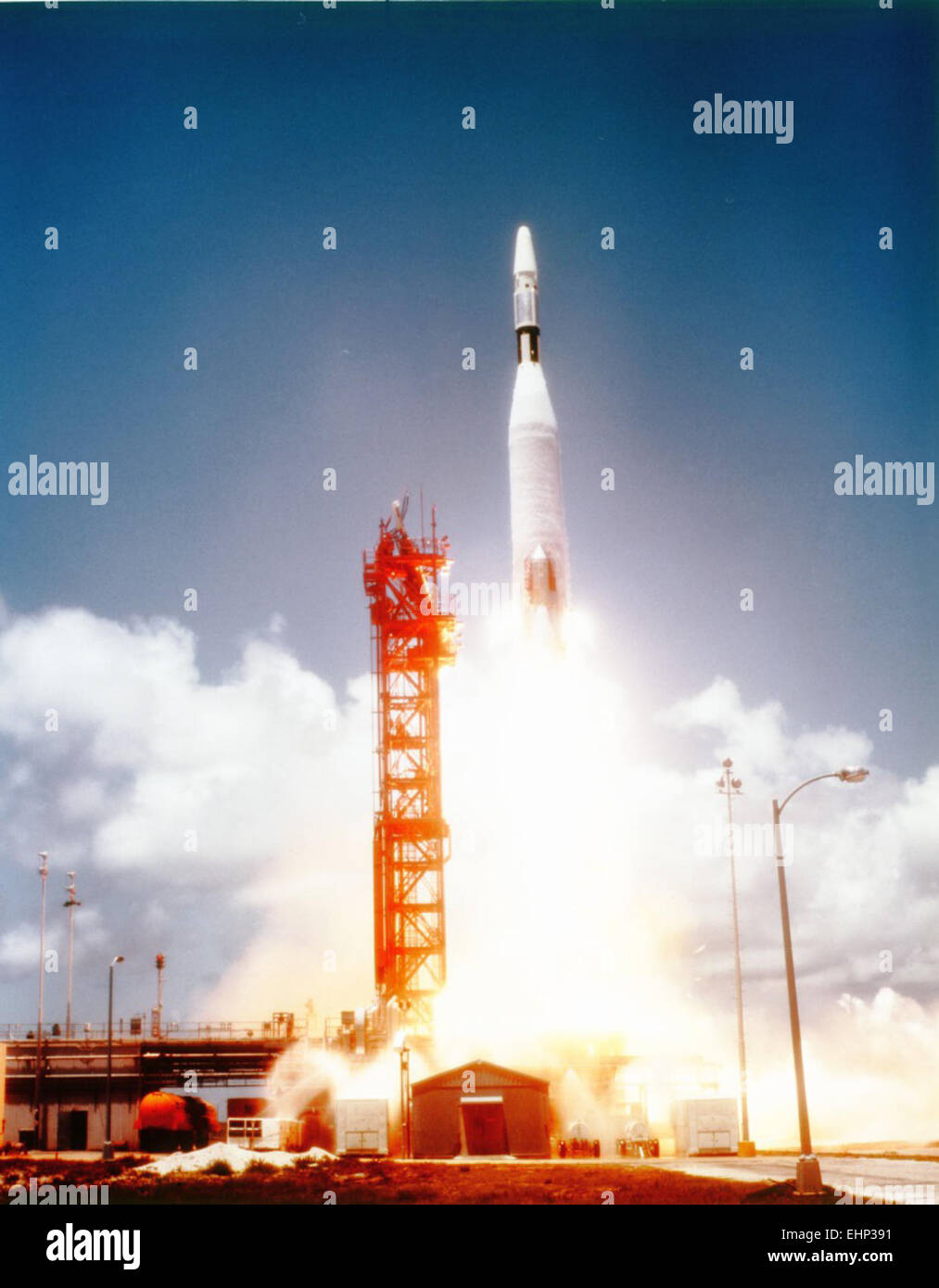 This image captures the liftoff of the Ranger 7 spacecraft on July 23 ...