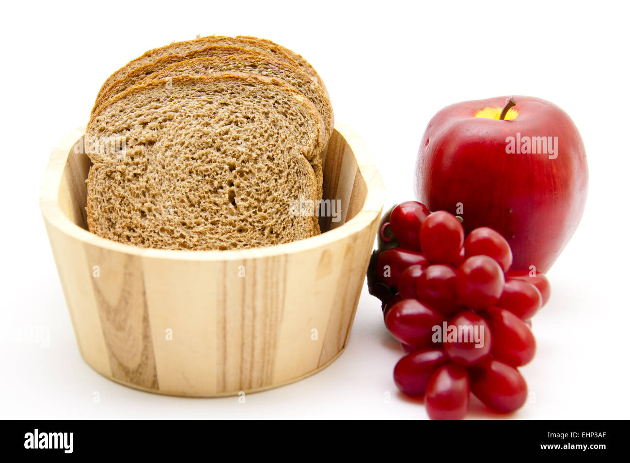 Toast bread in bread box with fruit Stock Photo - Alamy