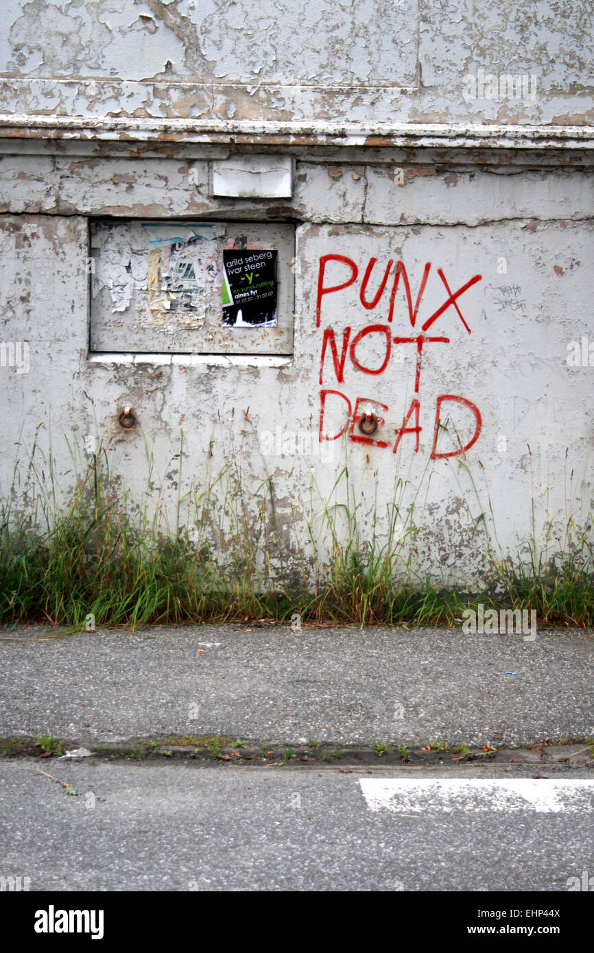A graffiti, stating 'Punx Not Dead' Stock Photo - Alamy