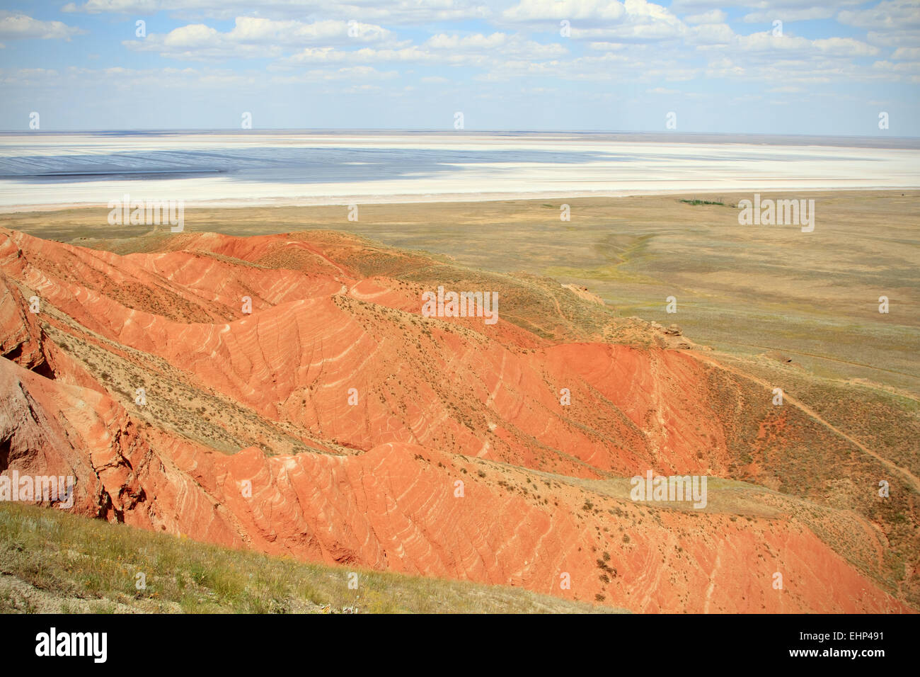 Lake view from the mountain Baskunchak bogdo Stock Photo - Alamy