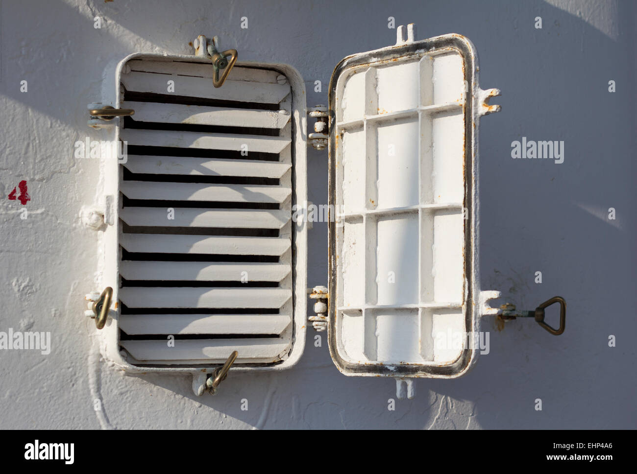 Air circulation's window in a ship Stock Photo - Alamy