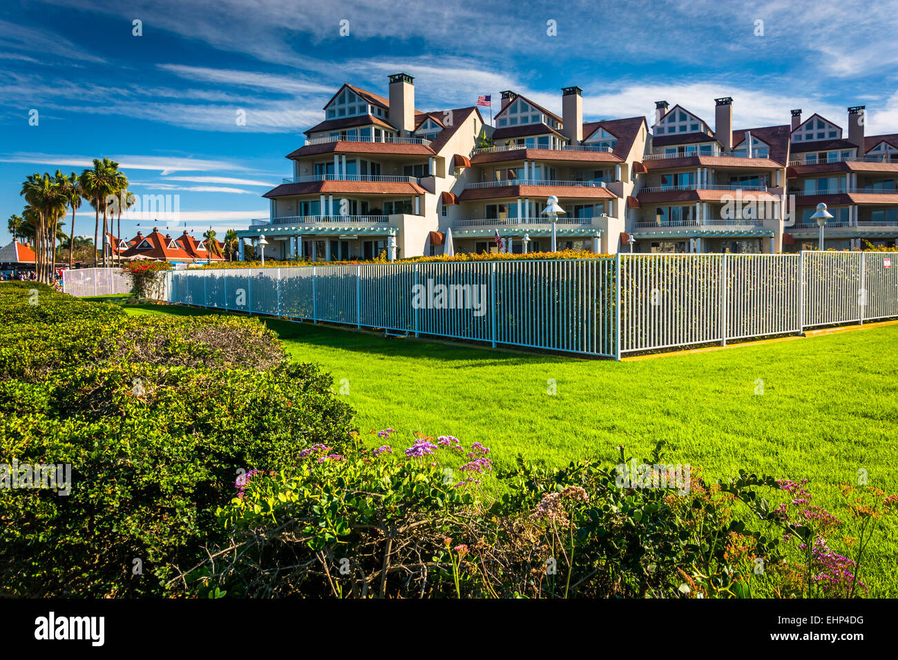 Waterfront apartment buildings in Coronado, California Stock Photo - Alamy