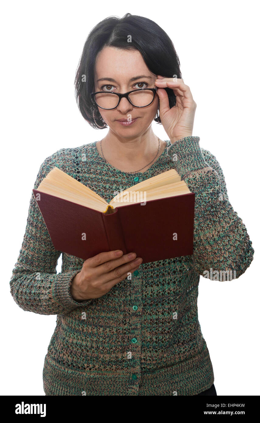 Woman reading a book Stock Photo - Alamy