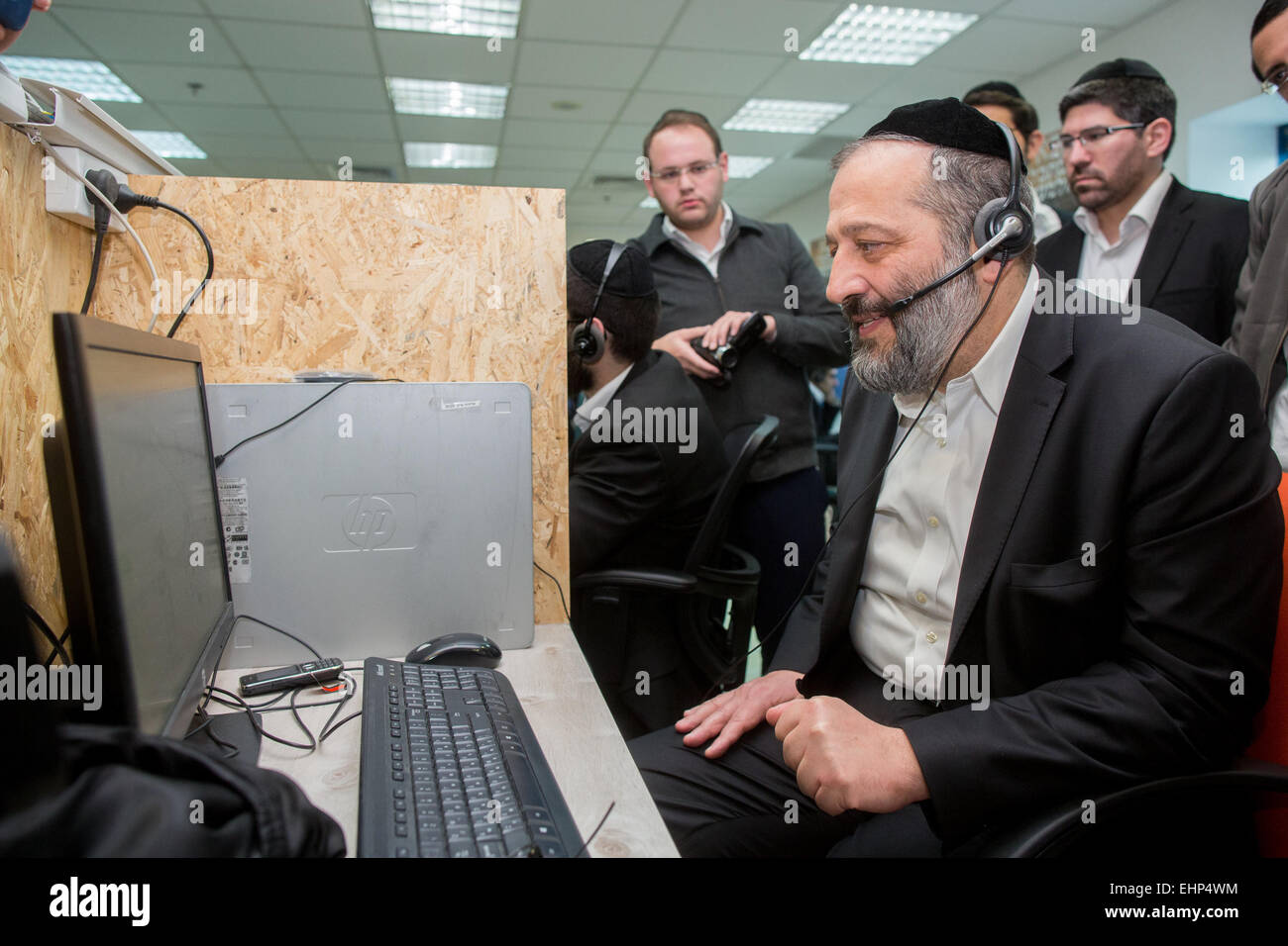 Jerusalem. 16th Mar, 2015. Leader of Israel's "Shas" Party Aryeh Deri ...