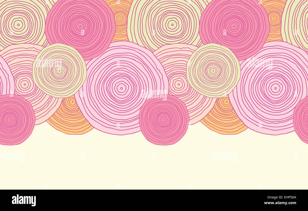 Doodle circle texture horizontal seamless pattern background Stock ...