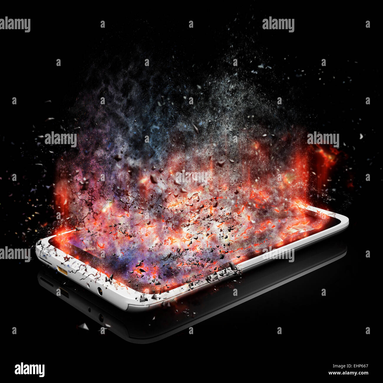 Tablet PC with shattered screen Stock Photo - Alamy