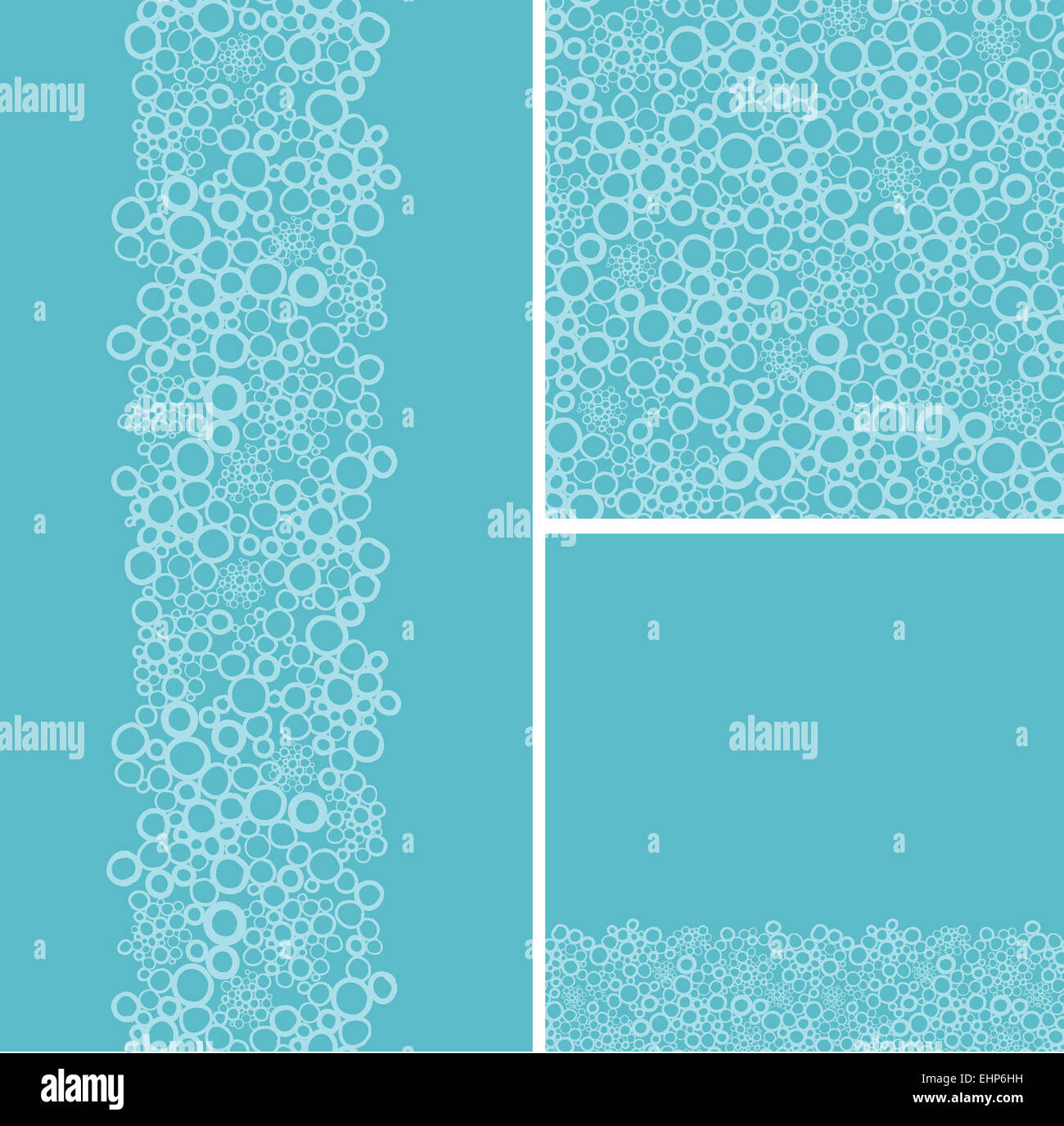 Set of bubble textured seamless pattern and borders backgrounds Stock ...