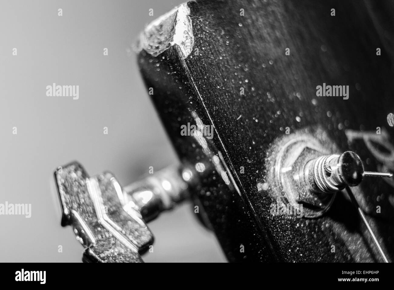 An aging guitar, showing character as it gathers dust Stock Photo - Alamy