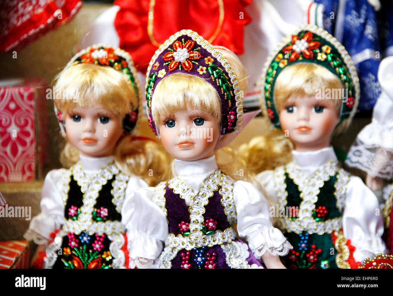 Traditional handmade toys puppets dolls in symbolic artistic dress ...