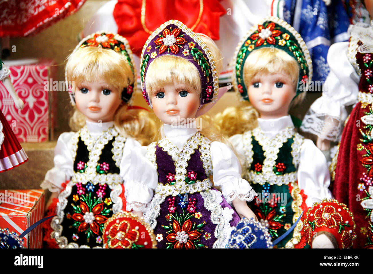 Traditional handmade toys puppets dolls in symbolic artistic dress ...