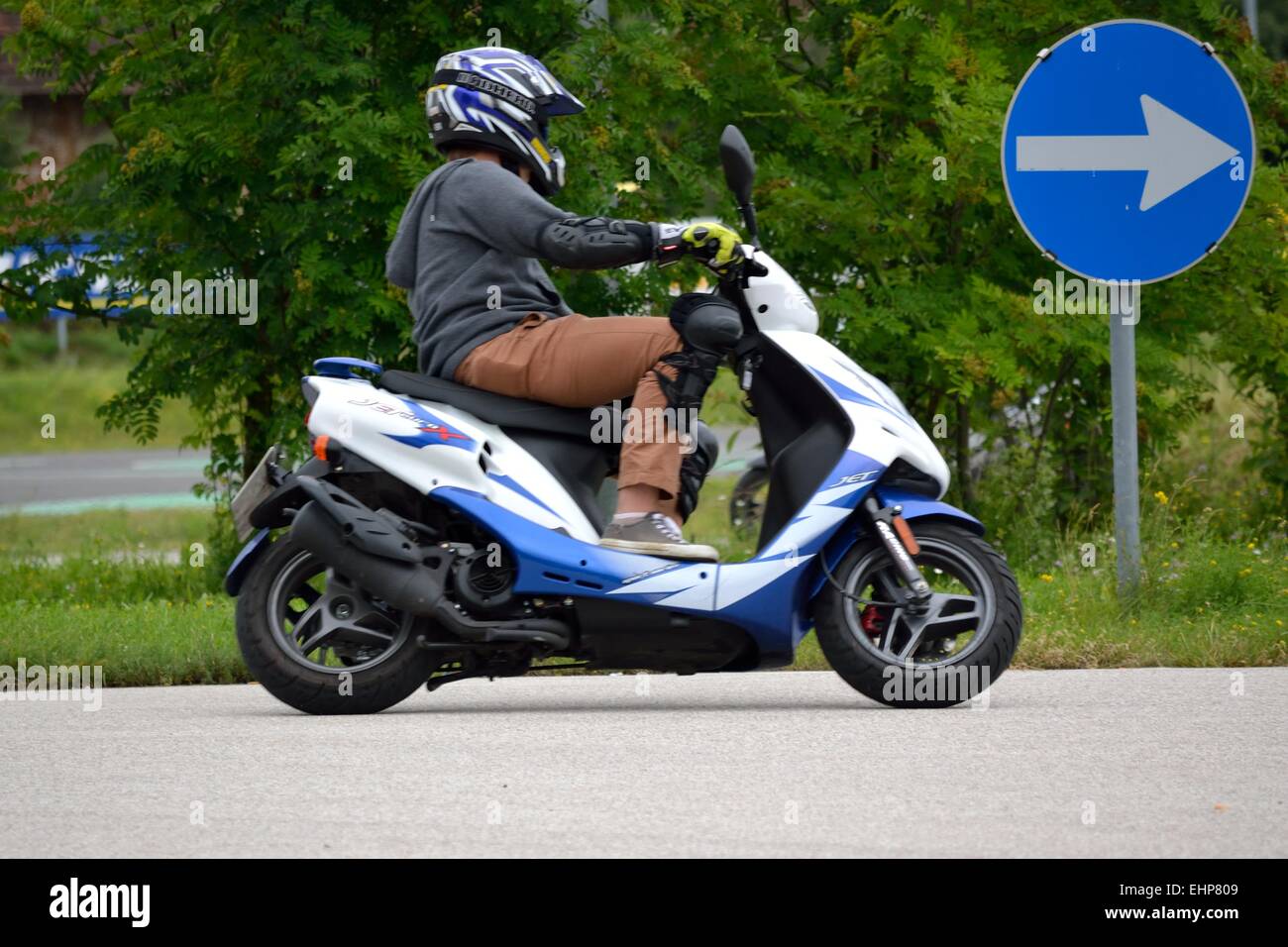 Moped driver training for young people Stock Photo - Alamy