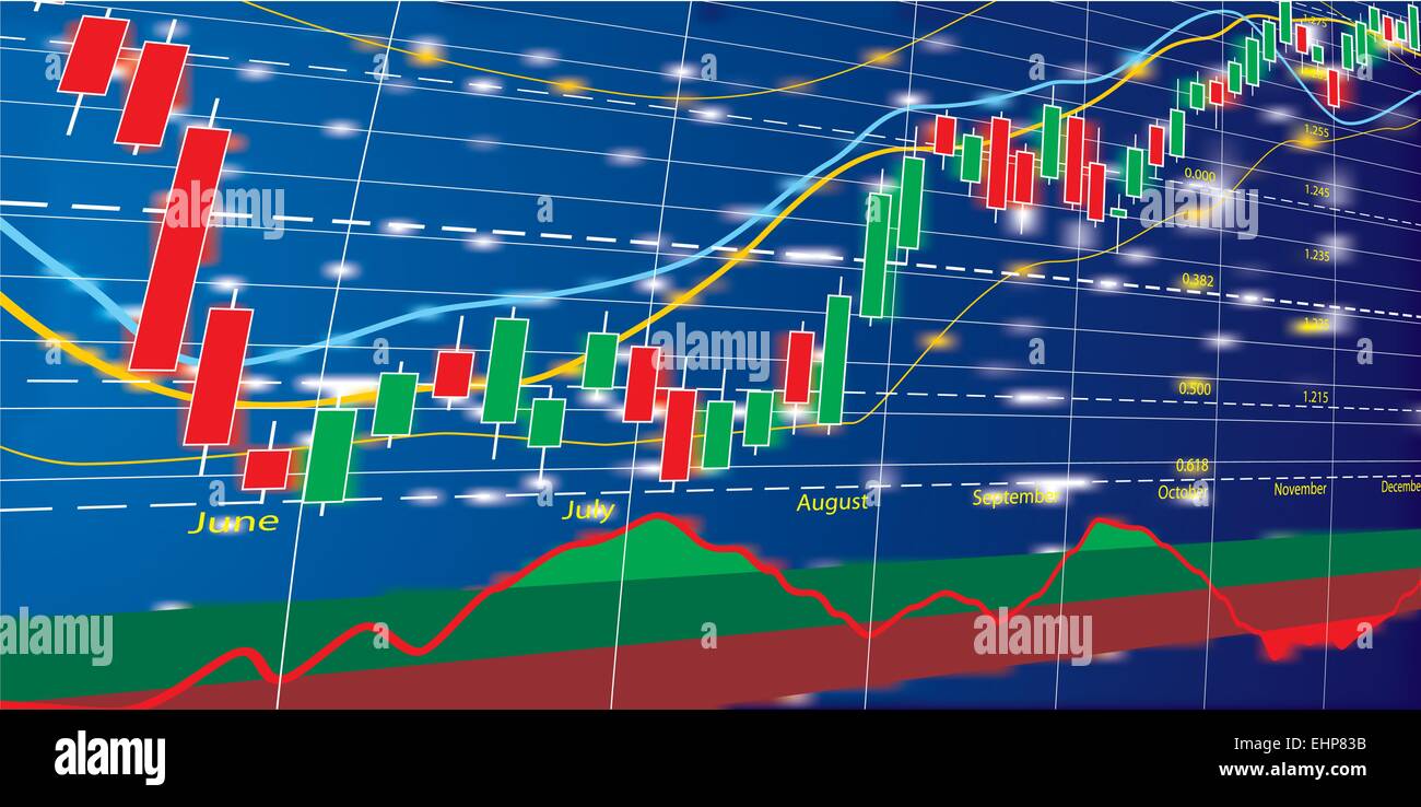 Vector illustration of Forex growth candlestick diagram Stock Vector ...