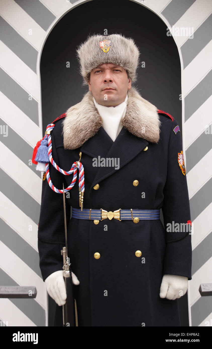 Prague castle guards winter uniform hi-res stock photography and images ...