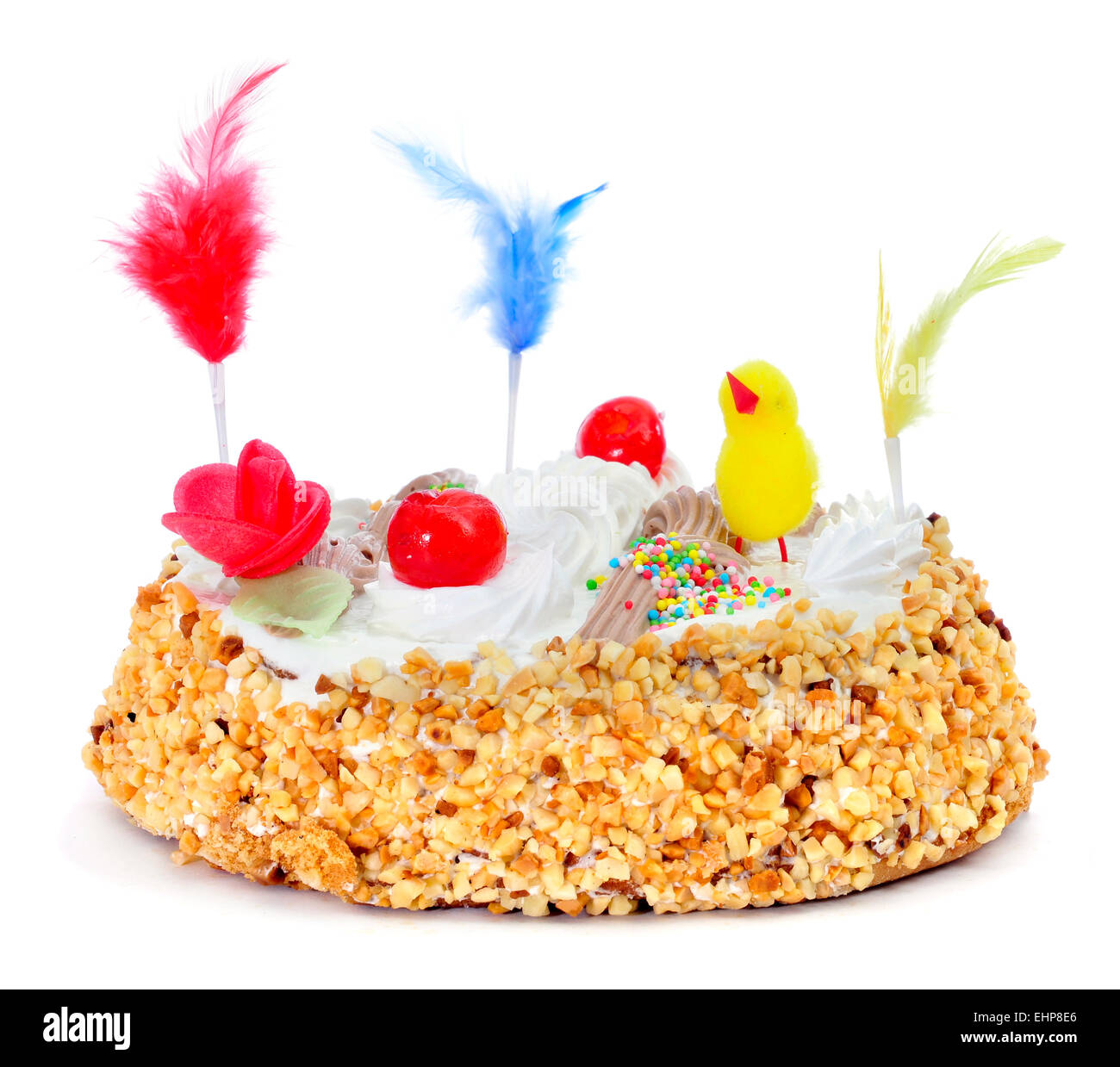 closeup of a mona de pascua, a cake eaten in Spain on Easter Monday ...