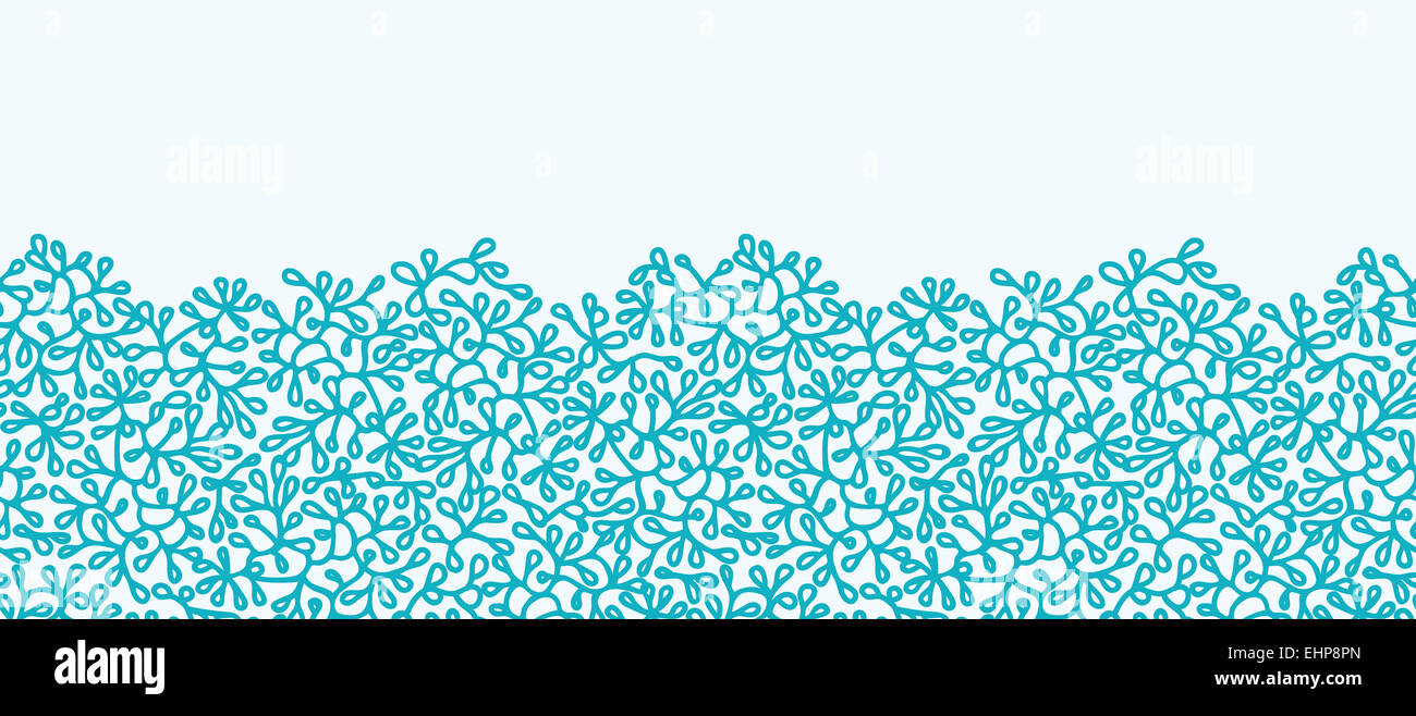 Abstract Underwater Plants Horizontal Seamless Pattern Border Stock ...