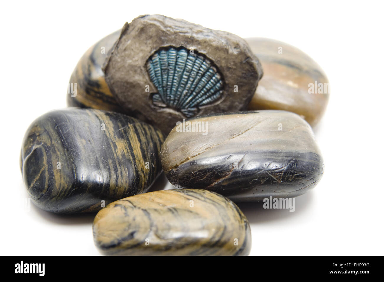 Stones with pattern and stripe Stock Photo - Alamy