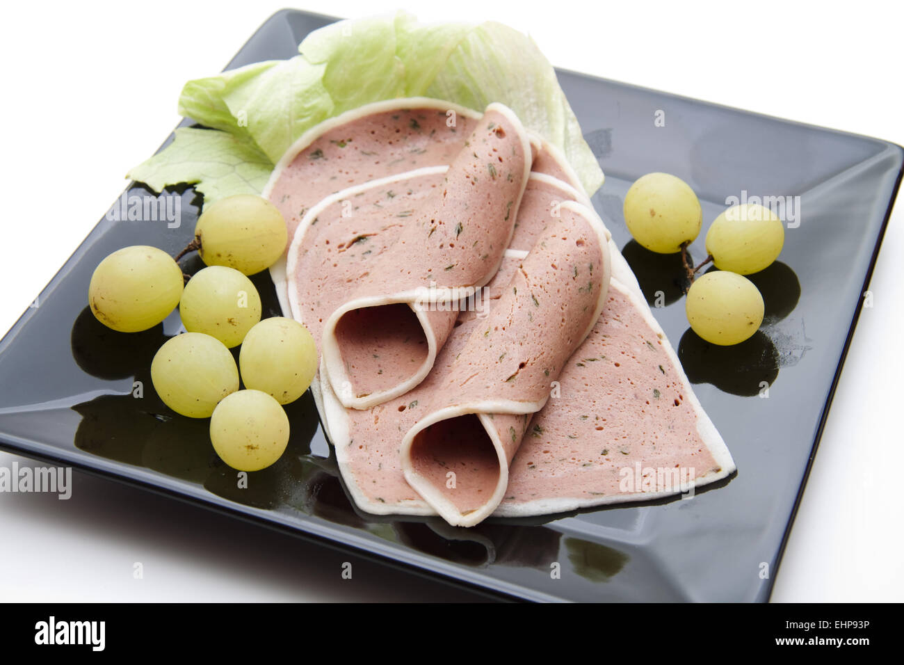 Liver pie with grapes Stock Photo - Alamy
