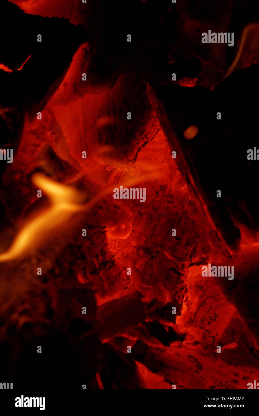 glowing embers in hot red color Stock Photo - Alamy