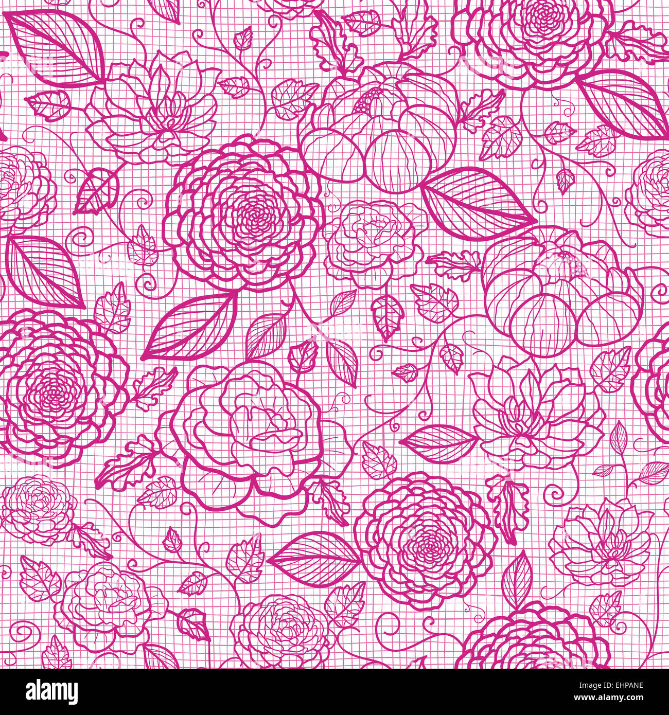 Pink lace flowers seamless pattern background Stock Photo - Alamy