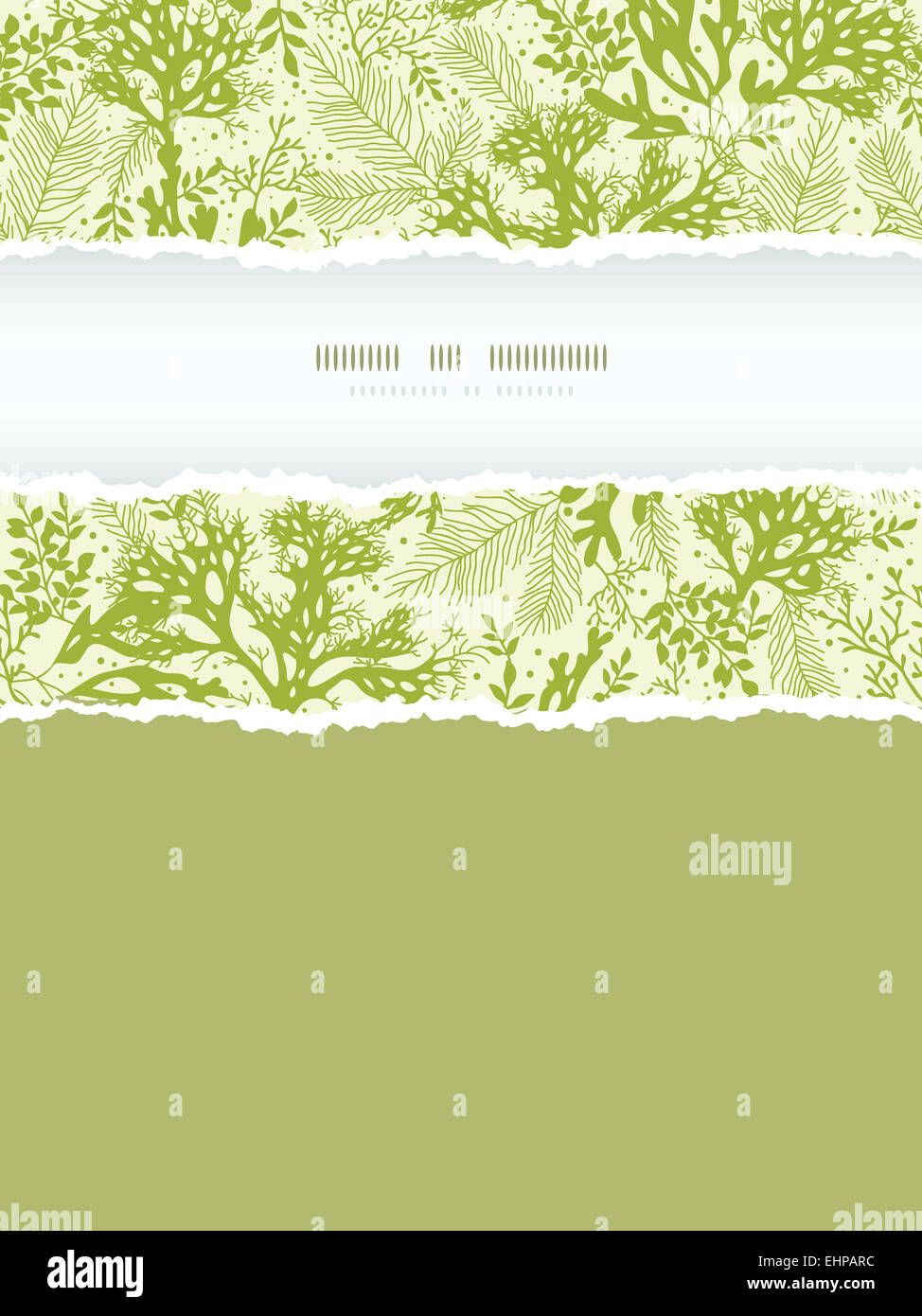 Green underwater seaweed vertical torn frame seamless pattern background Stock Photo - Alamy