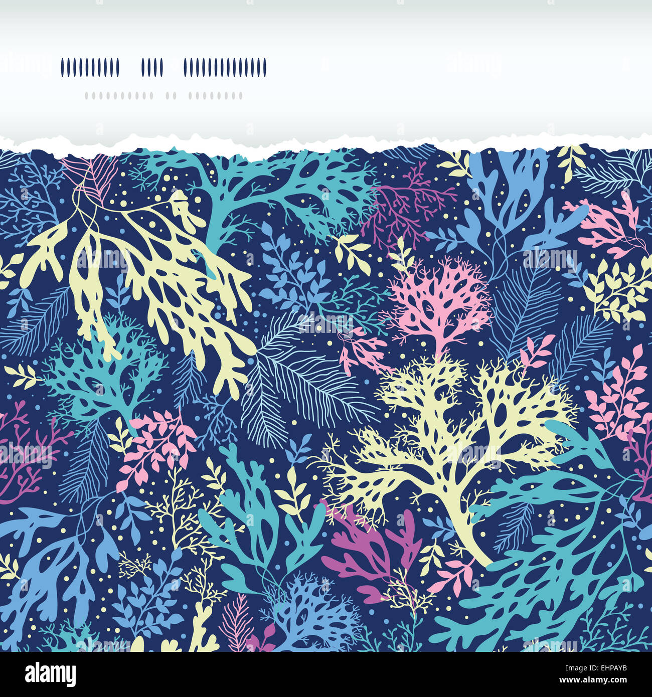 Underwater seaweed horizontal torn seamless pattern background Stock ...