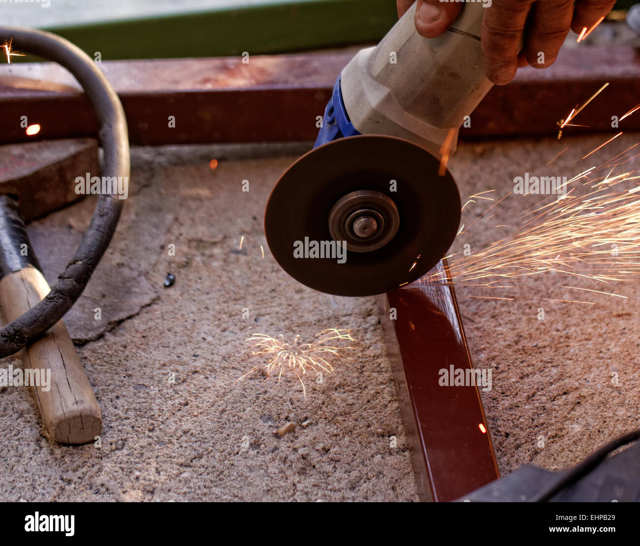hand grinder saw the steel Stock Photo - Alamy
