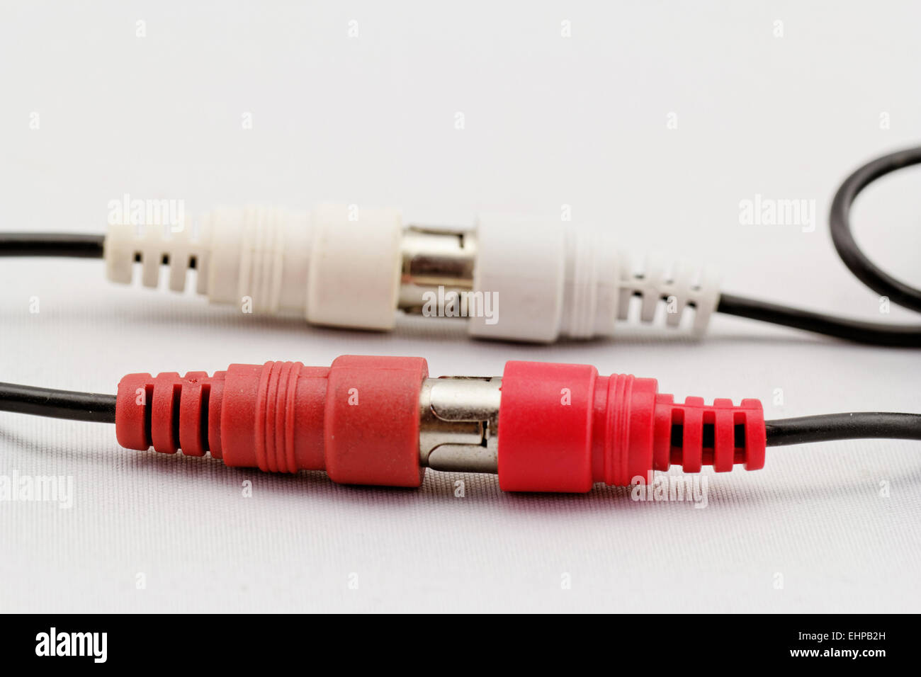 audio RCA cable on a white background Stock Photo - Alamy