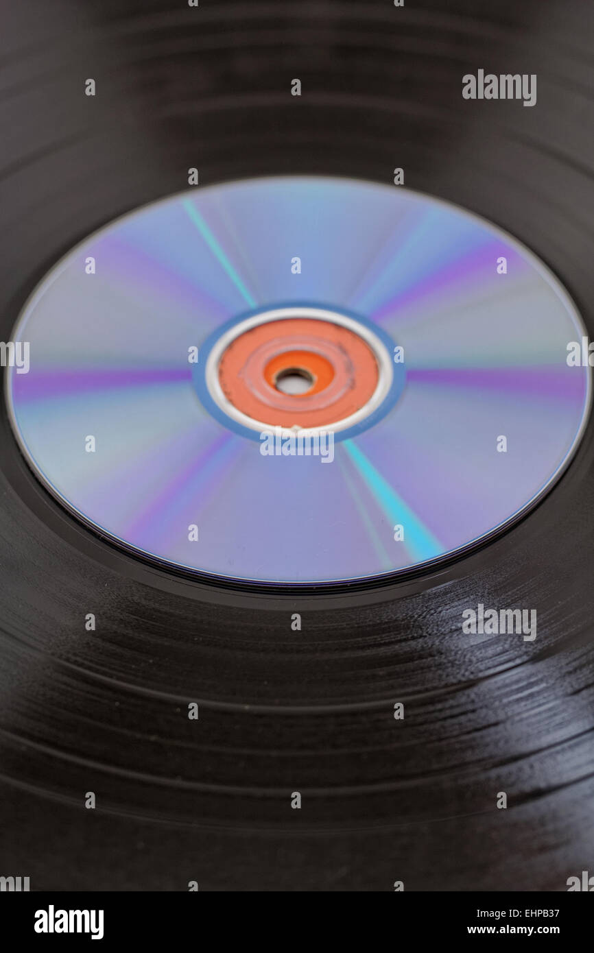 vinyl record and CD Stock Photo - Alamy