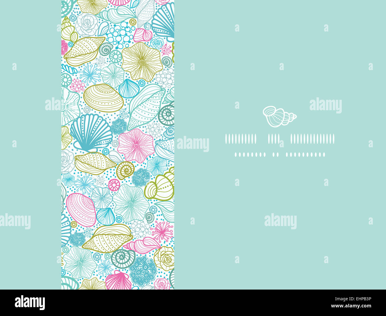 Seashells line art horizontal decor seamless pattern background Stock ...