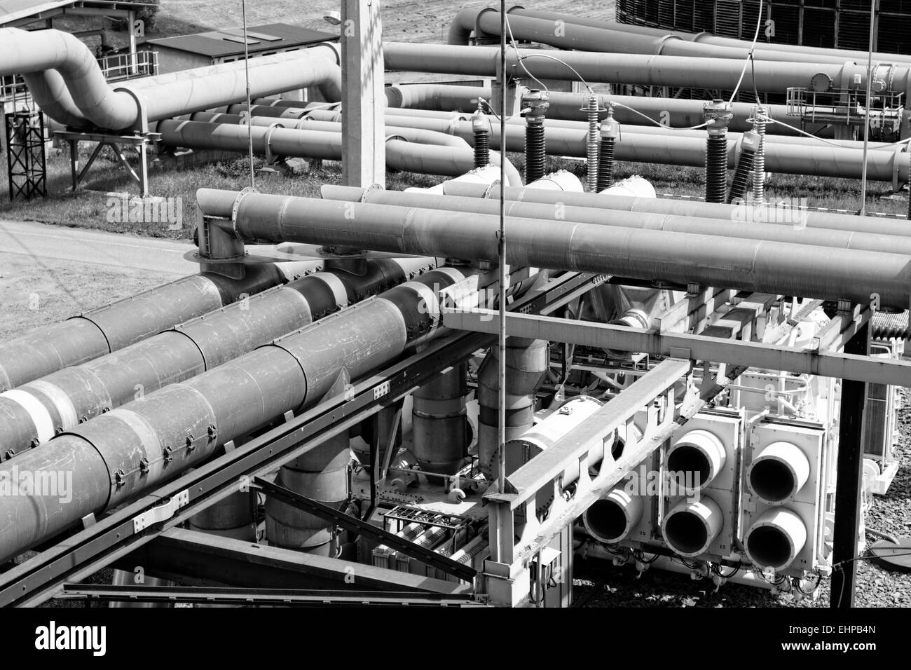 Factory pipes Black and White Stock Photos & Images - Alamy