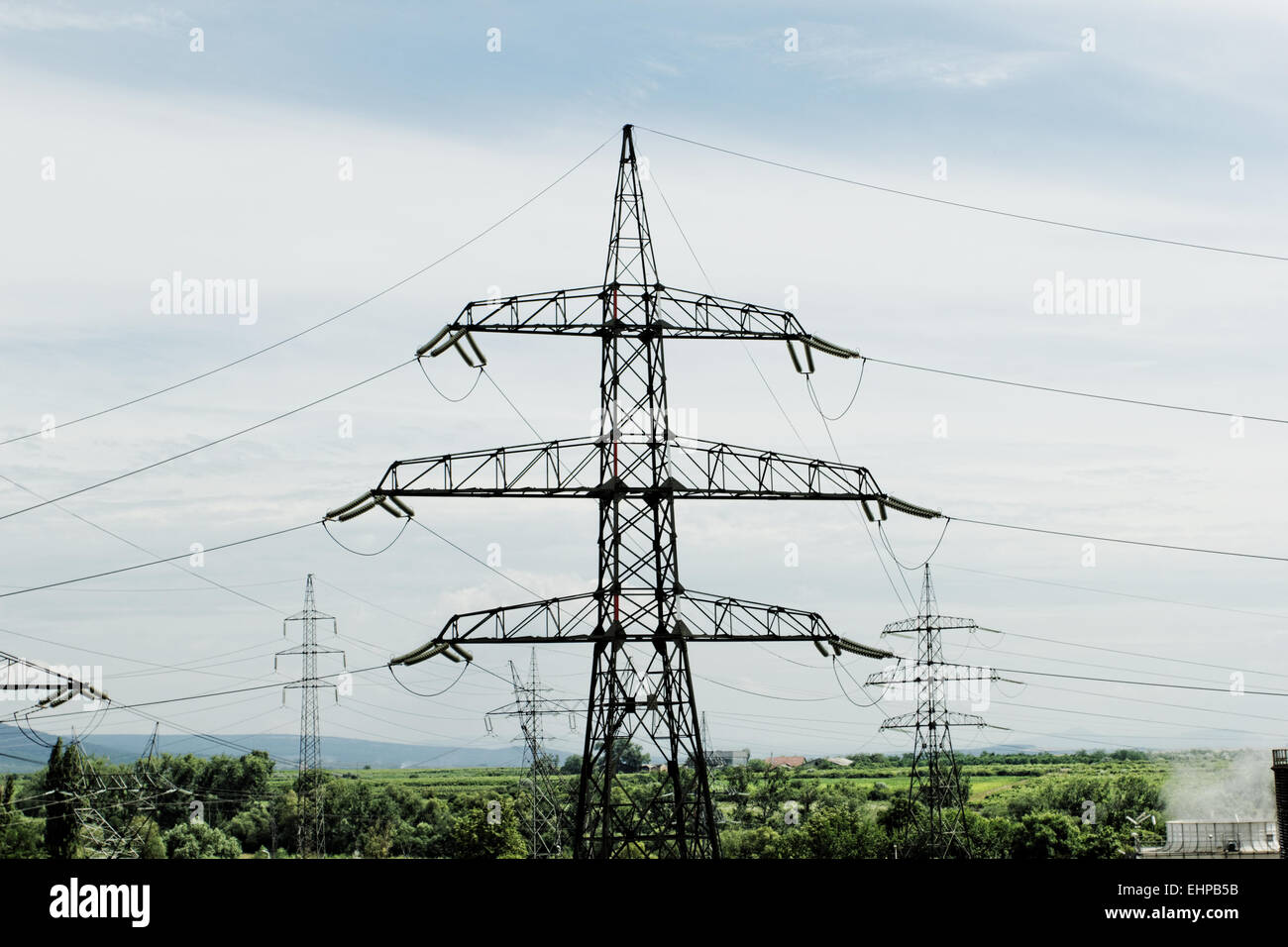 Detail of electricity pylon Stock Photo - Alamy