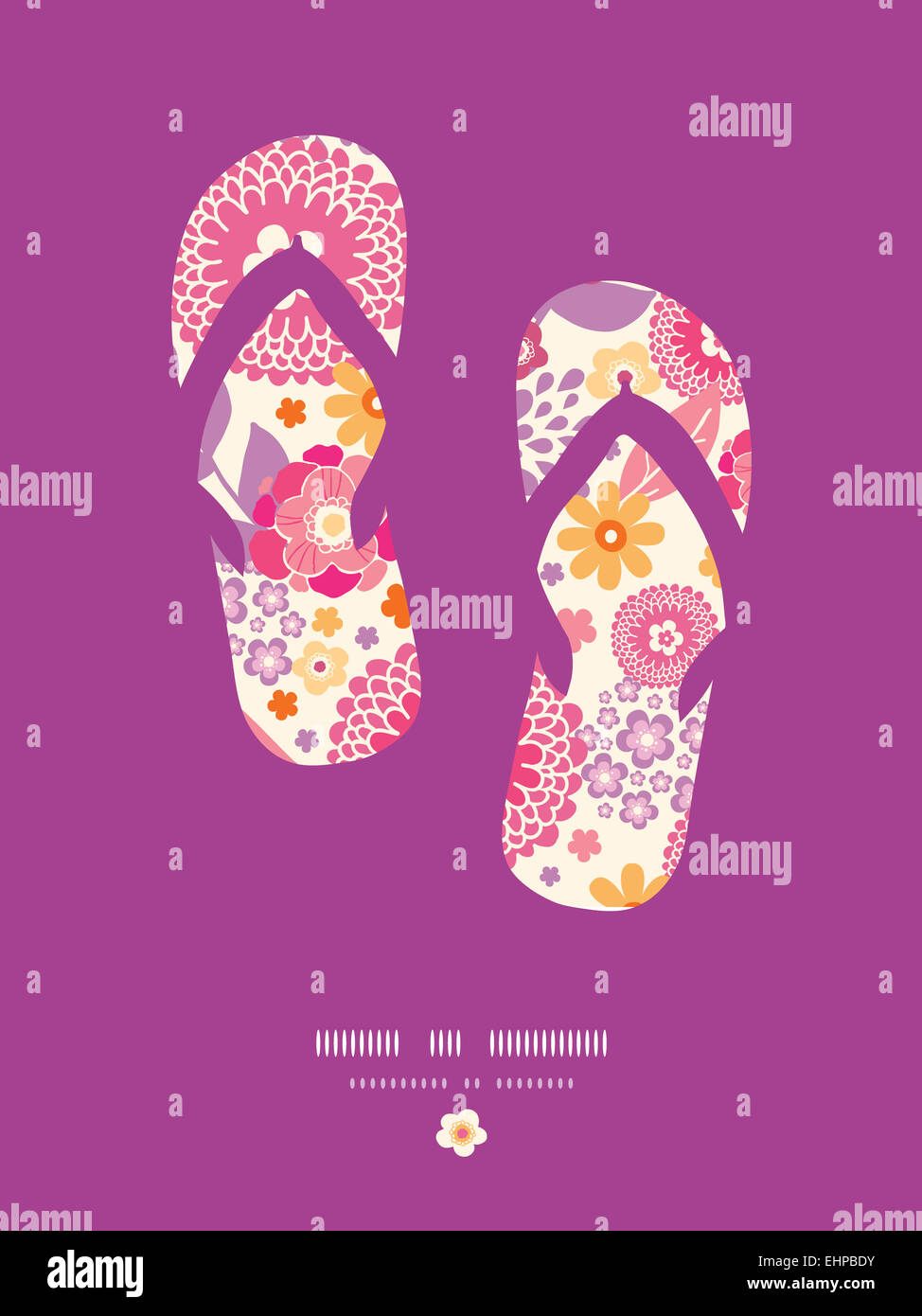 Warm summer plants flip flops pattern background Stock Photo - Alamy
