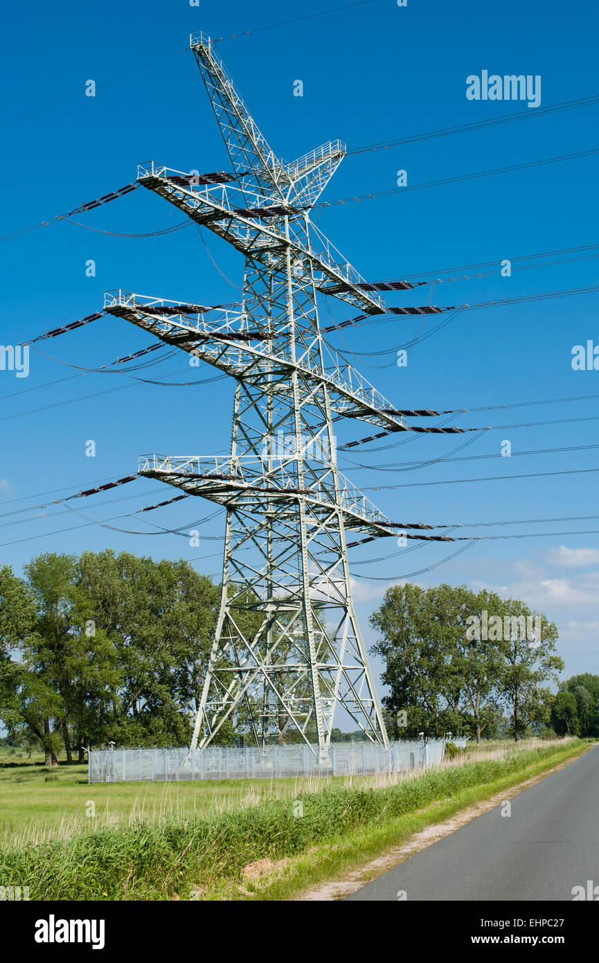 high voltage pylon Stock Photo - Alamy