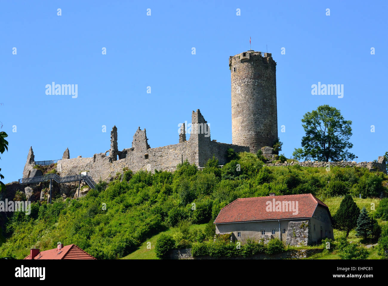 Ruined castle on the hill Stock Photo - Alamy