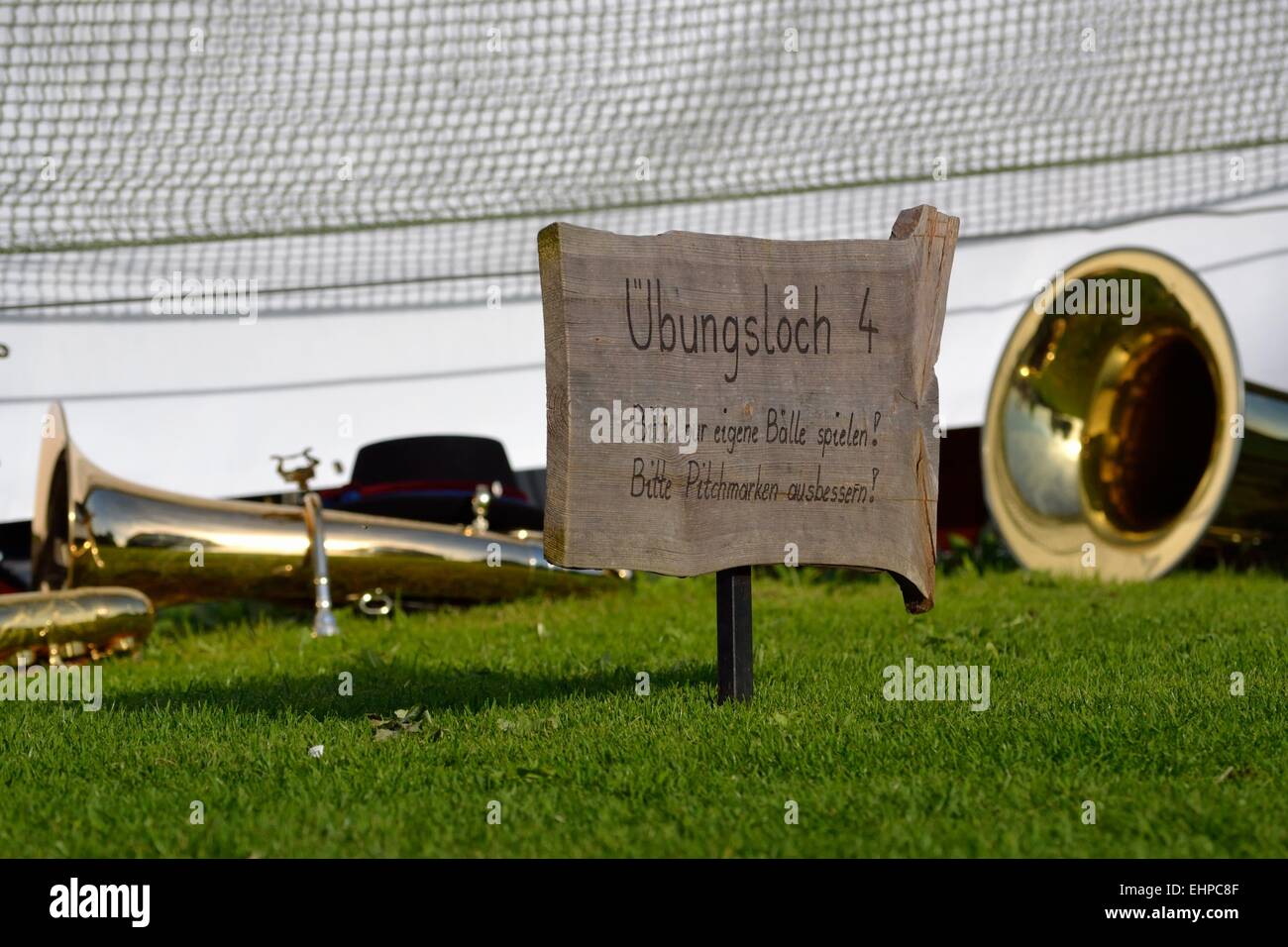 Musical instruments on the golf course Stock Photo - Alamy